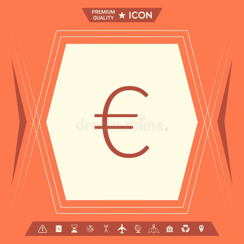 Ícone do símbolo do Euro ilustração do vetor. Ilustração de banco ...