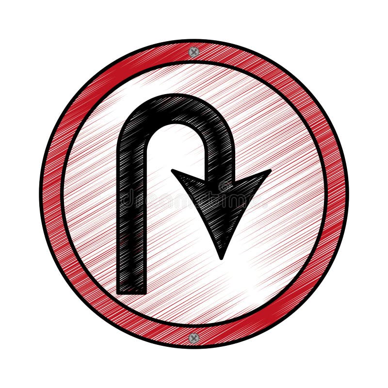 Ícone Do Sinal De Tráfego Da Seta Da Volta De U Ilustração do Vetor ...