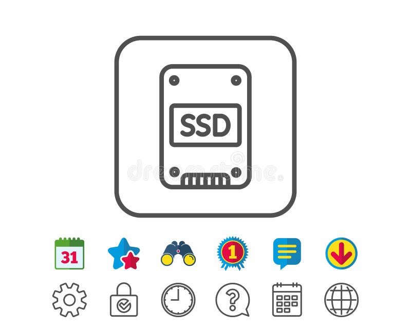 Ícone Do SSD Sinal De Circuito Integrado Da Movimentação Ilustração do ...