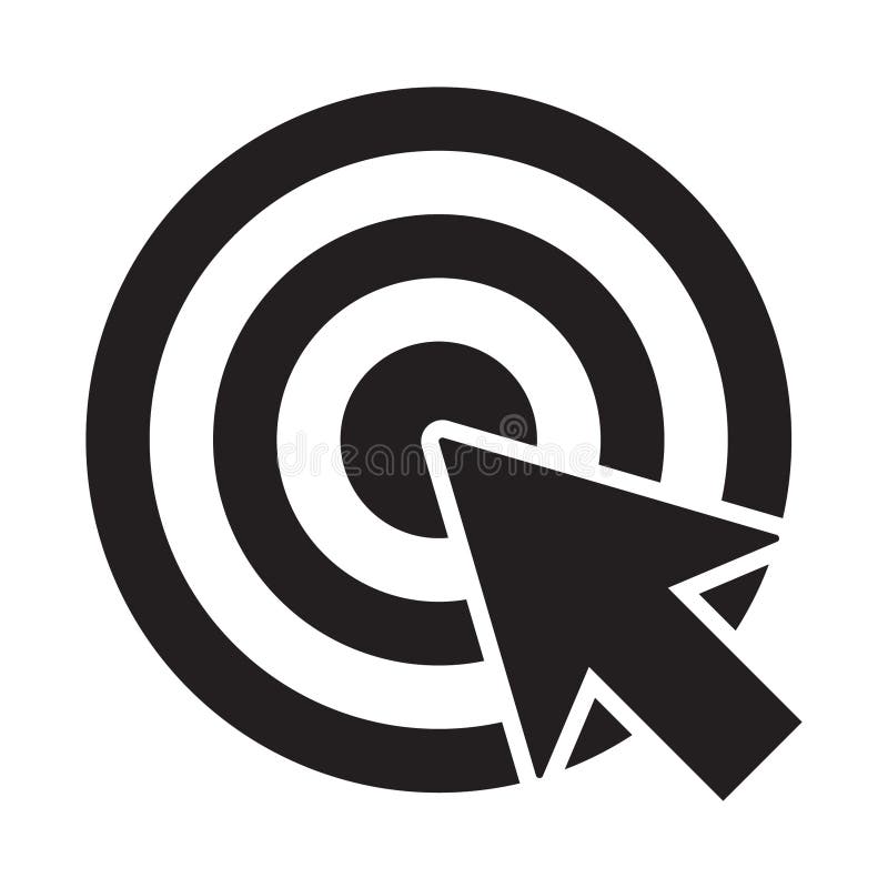 Ícone Do Vetor Do Alvo, ícone Do Cursor Da Seta Com Alvo No Fundo ...