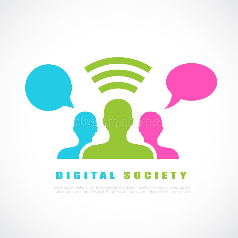 Ícone Do Vetor Da Sociedade De Digitas Ilustração do Vetor - Ilustração ...