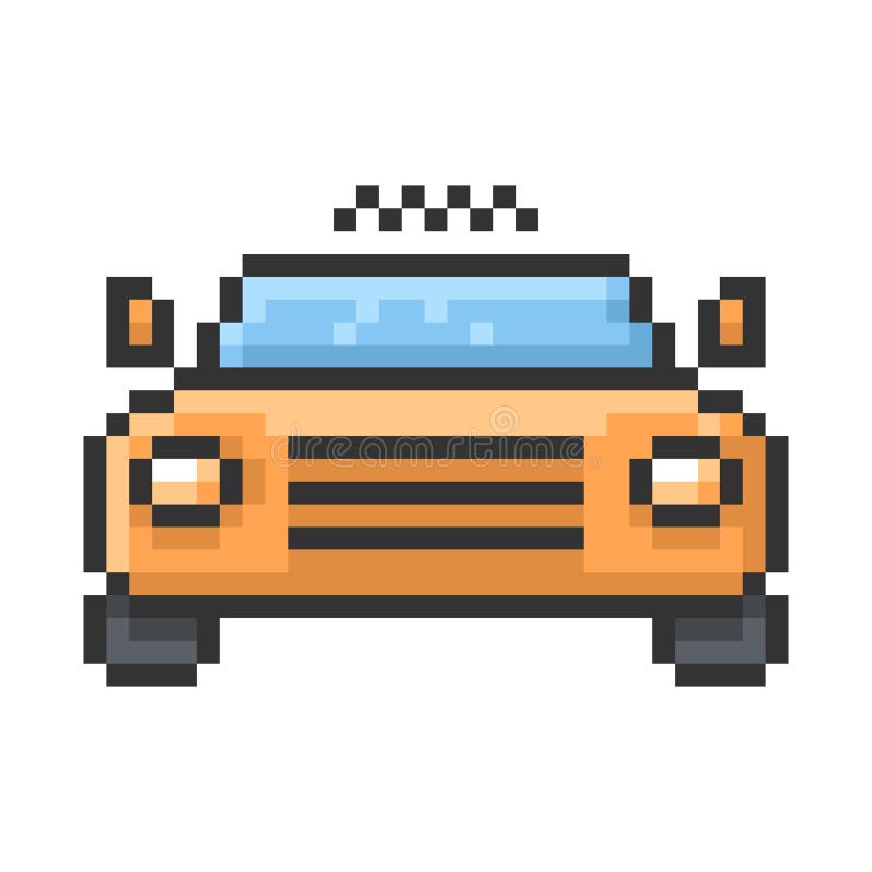Pixel Art Taxi ilustração do vetor. Ilustração de motor - 85603184
