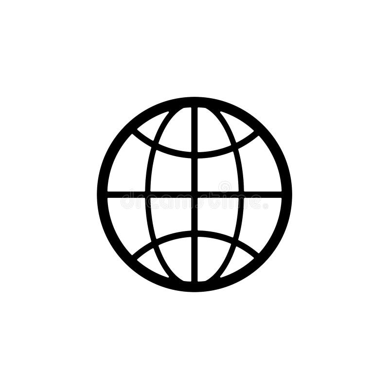 ícone Do Globo Da Internet Símbolo De Rede Online Ilustração Stock ...