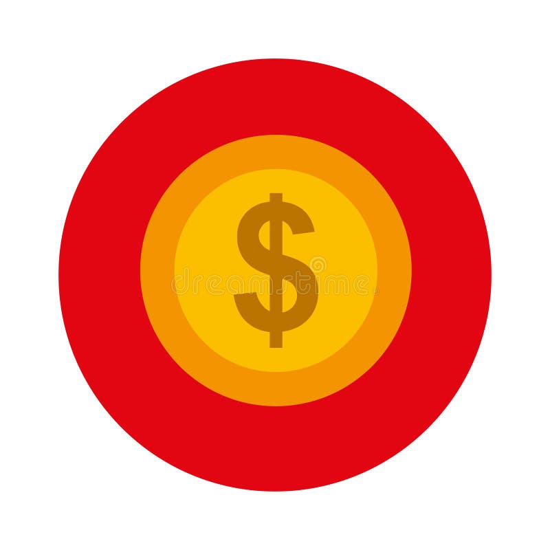 Ícone Isolado Dinheiro Da Moeda Ilustração Stock - Ilustração de compra ...