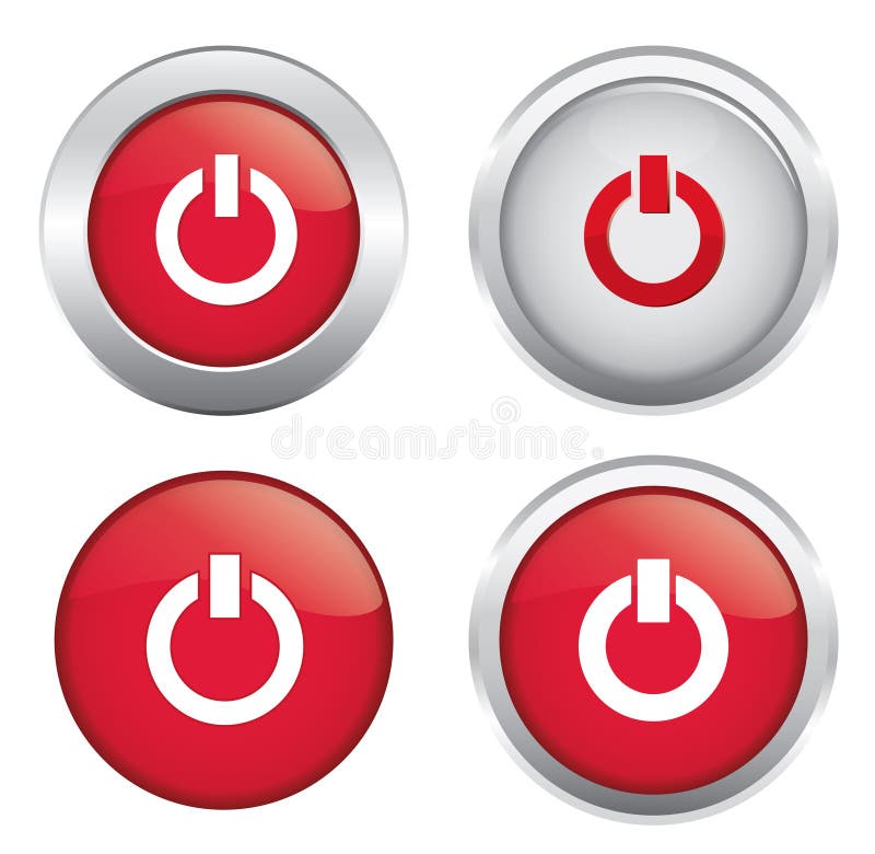 Ícone Lustroso De Ligar/desligar Ilustração do Vetor - Ilustração de ...