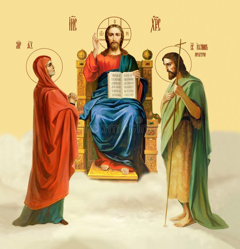 Ícone Ortodoxo De Jesus Cristo No Trono. Deese Imagem de Stock ...