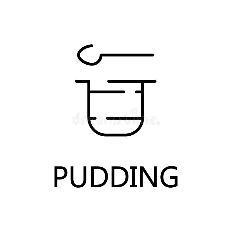 Ícone Ou Logotipo Liso Do Pudim Para O Design Web Ilustração do Vetor ...