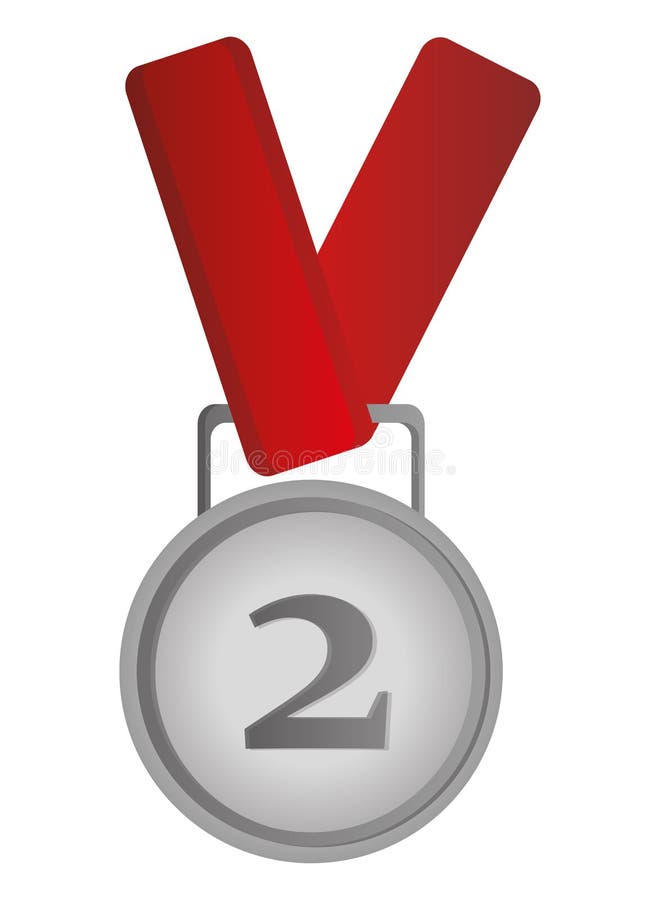 ícone Premiado Da Medalha Do Segundo Lugar Ilustração Stock ...