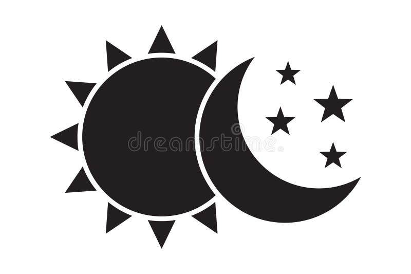 Ícone Sol e Lua ilustração do vetor. Ilustração de internet - 386258870
