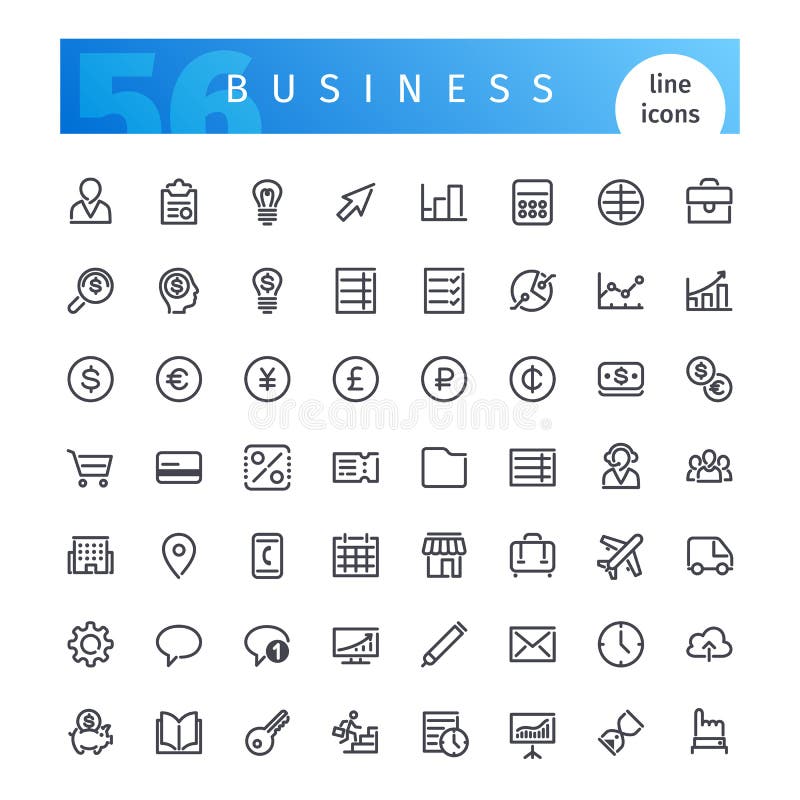 Ícones Da área De Negócio Ajustados Ilustração do Vetor - Ilustração de ...