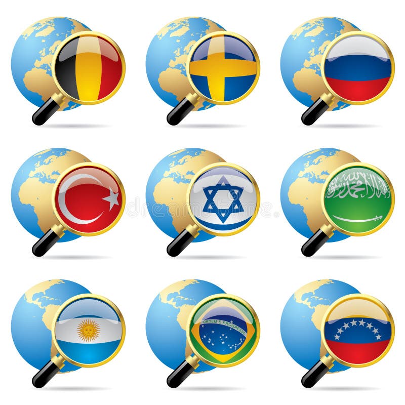 Ícones Da Bandeira Do Mundo Ilustração do Vetor - Ilustração de jogo ...