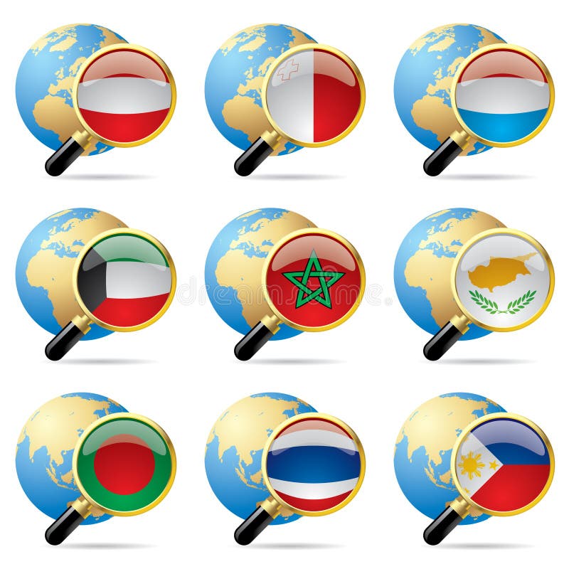 Ícones Da Bandeira Do Mundo Ilustração do Vetor - Ilustração de vetor ...