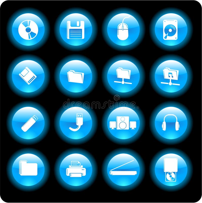 Ícones da informática ilustração do vetor. Ilustração de rede - 12630483