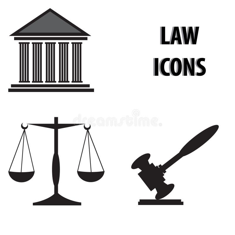 Ícones da lei ilustração do vetor. Ilustração de rede - 33141344