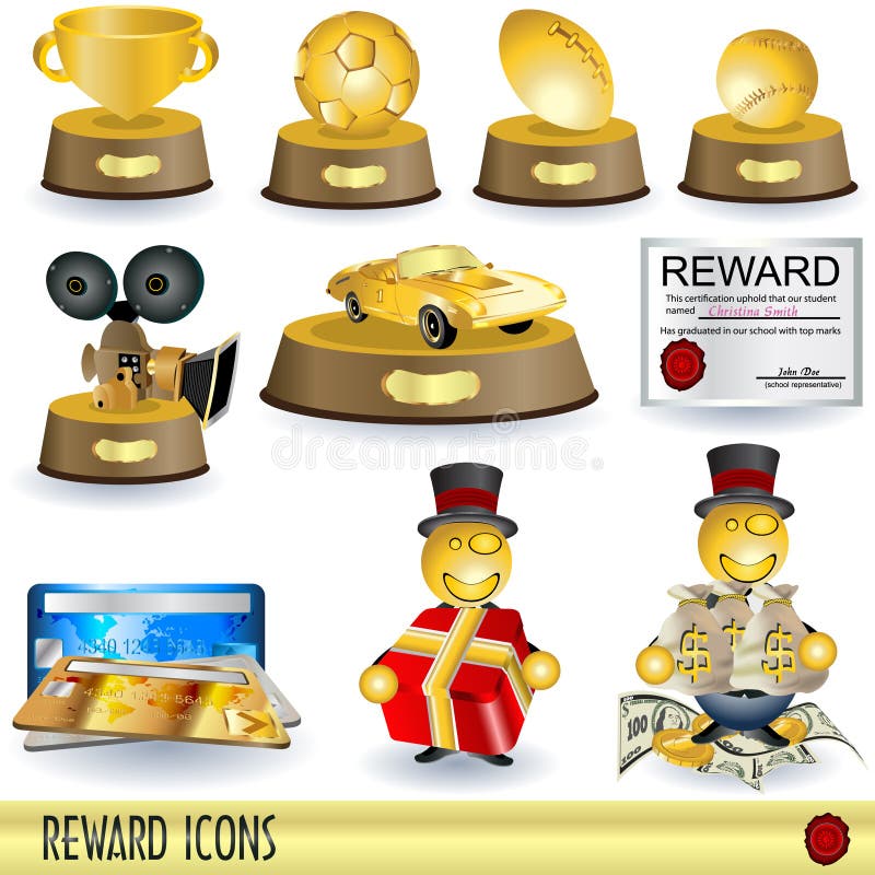 Ícones da recompensa ilustração do vetor. Ilustração de garantia - 15998147