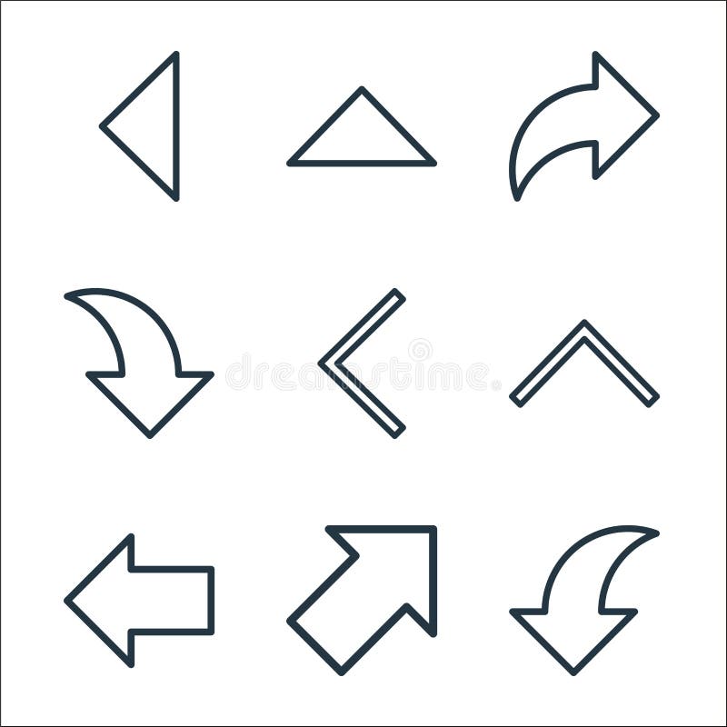 ícones De Linha De Seta. Conjunto Linear. Conjunto De Linhas De Vetor ...
