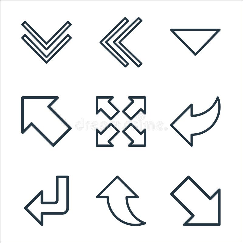 ícones De Linha De Seta. Conjunto Linear. Conjunto De Linhas De Vetor ...