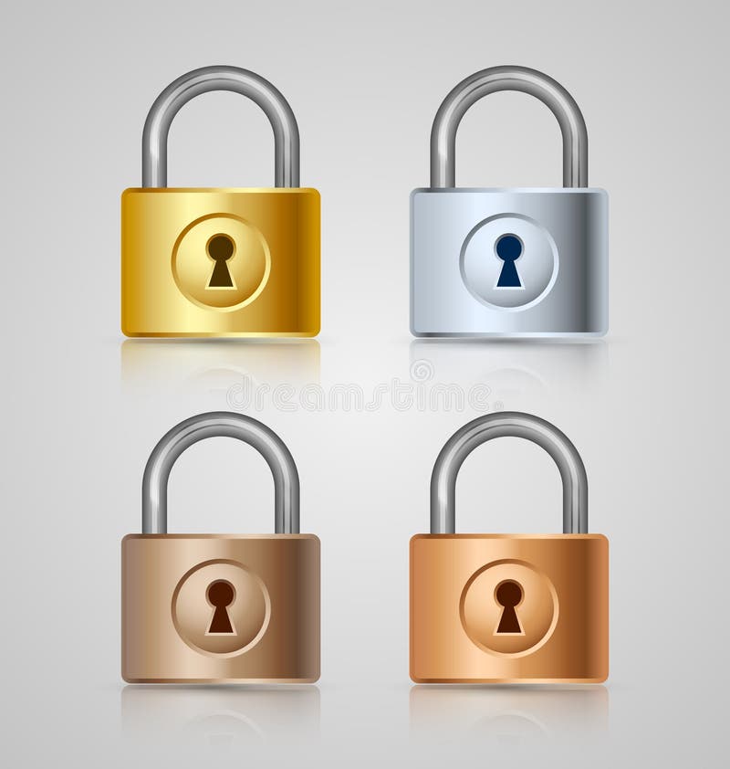 Cadeado aberto e fechado ilustração do vetor. Ilustração de fechamentos ...