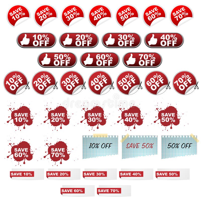 Ícones de desconto ilustração do vetor. Ilustração de estilo - 22646256