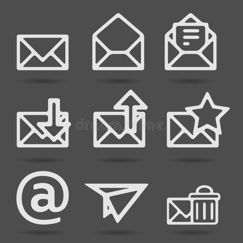 Ícones do email ilustração do vetor. Ilustração de emita - 24013266