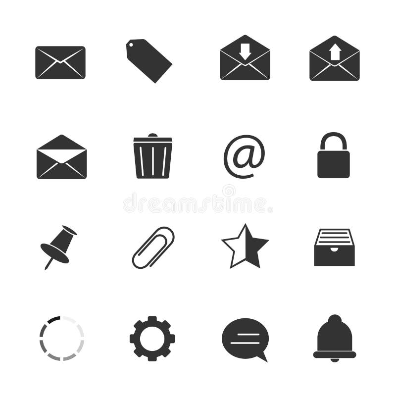 Ícones do email ilustração do vetor. Ilustração de letra - 68054297