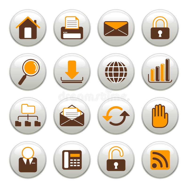 Ícones do Internet ilustração do vetor. Ilustração de carta - 3286539