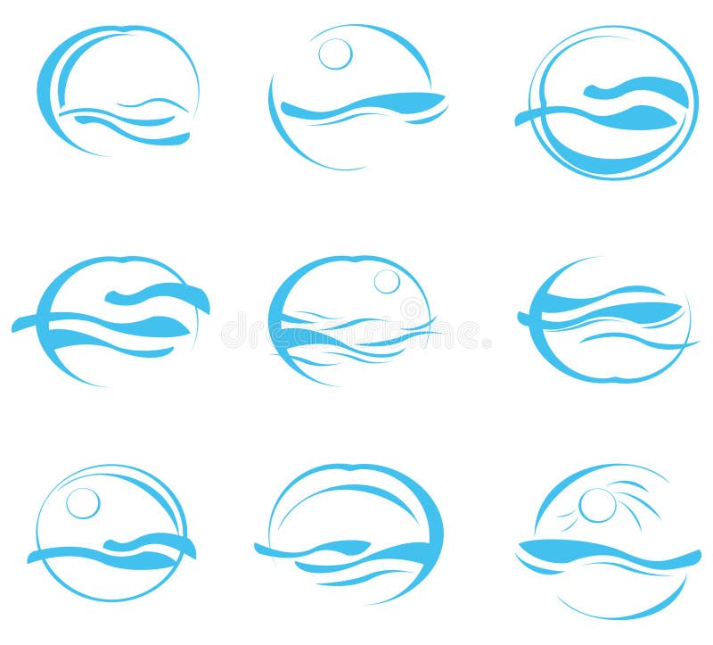 Ícones do mar. ilustração do vetor. Ilustração de logotipos - 7271424