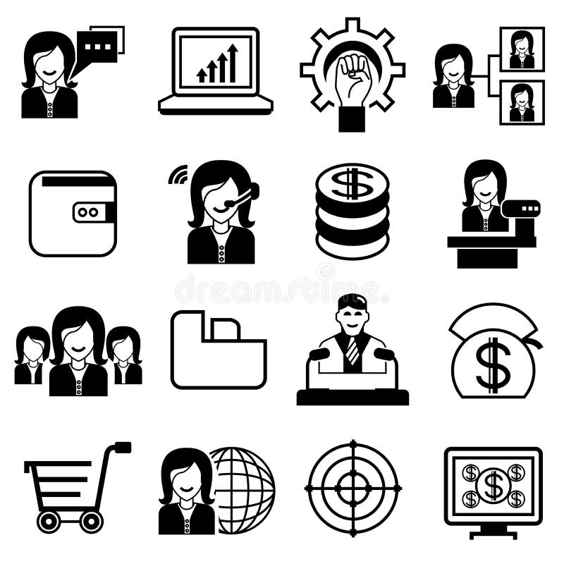 Ícones do negócio ilustração stock. Ilustração de conferência - 59068948