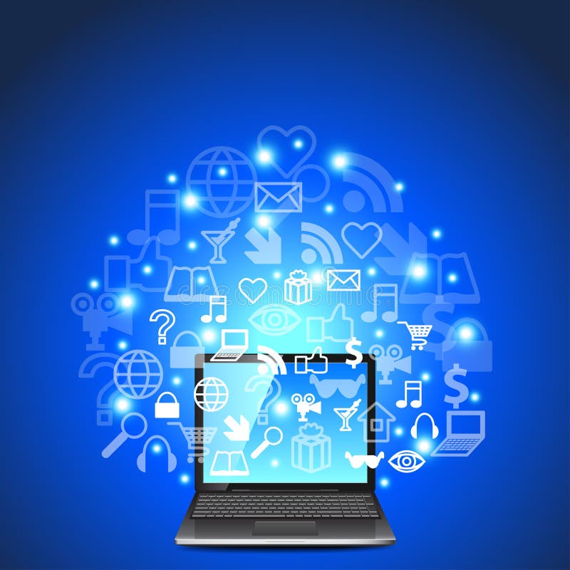 Ícones Do Sistema Informático Ilustração do Vetor - Ilustração de ...