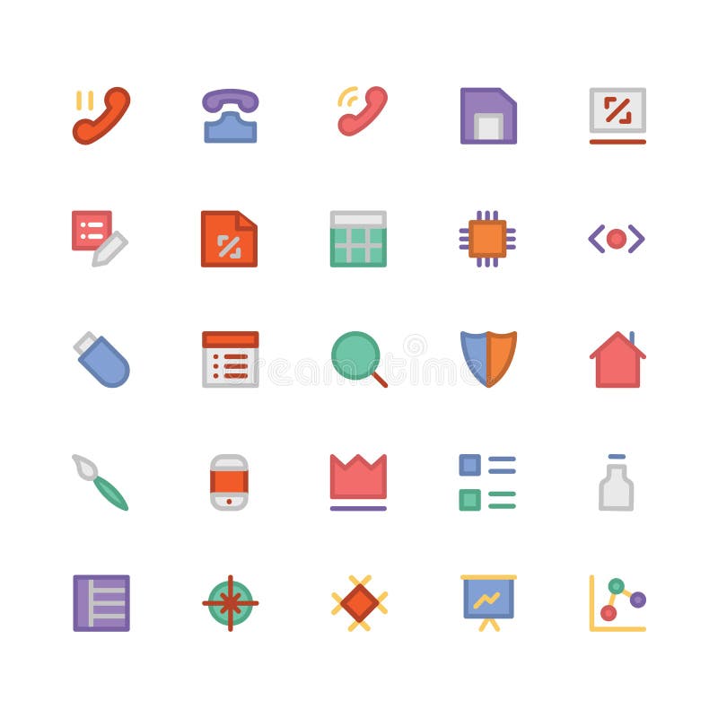 Ícones 6 Do Projeto & Do Vetor Do Desenvolvimento Ilustração Stock ...