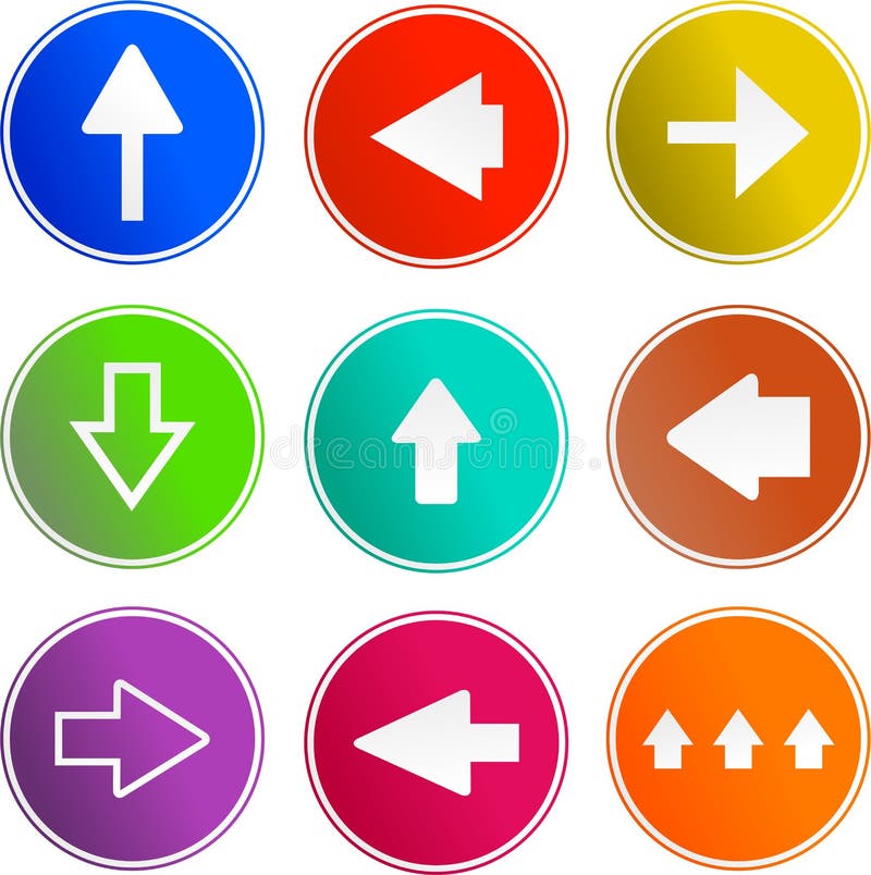 Ícones do sinal da seta ilustração do vetor. Ilustração de estrada ...