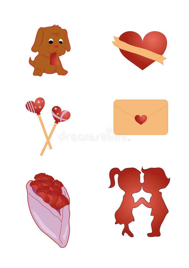 Ícones do Valentim ilustração do vetor. Ilustração de valentina - 7005253