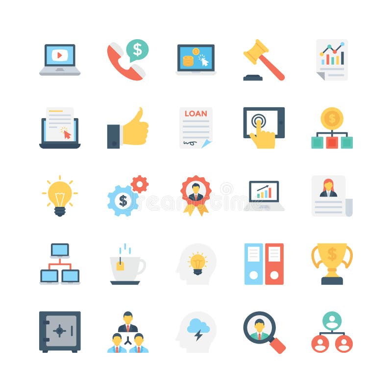 Ícones 4 Do Vetor Do Negócio Ilustração Stock - Ilustração de idéia ...
