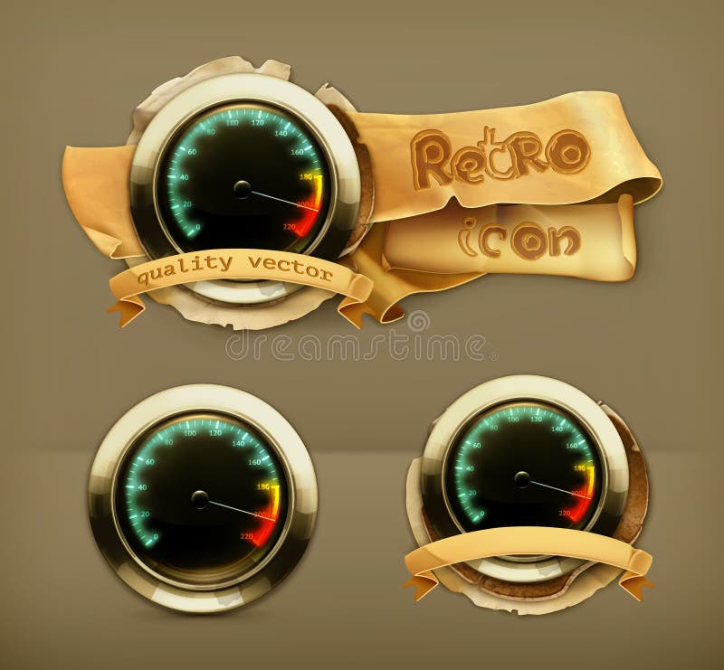 Ícones Do Vetor Do Velocímetro Ilustração do Vetor - Ilustração de ...