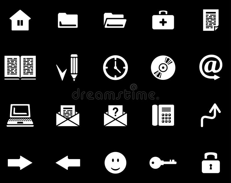 Ícones Do Web Ajustados (vetor) Ilustração do Vetor - Ilustração de ...