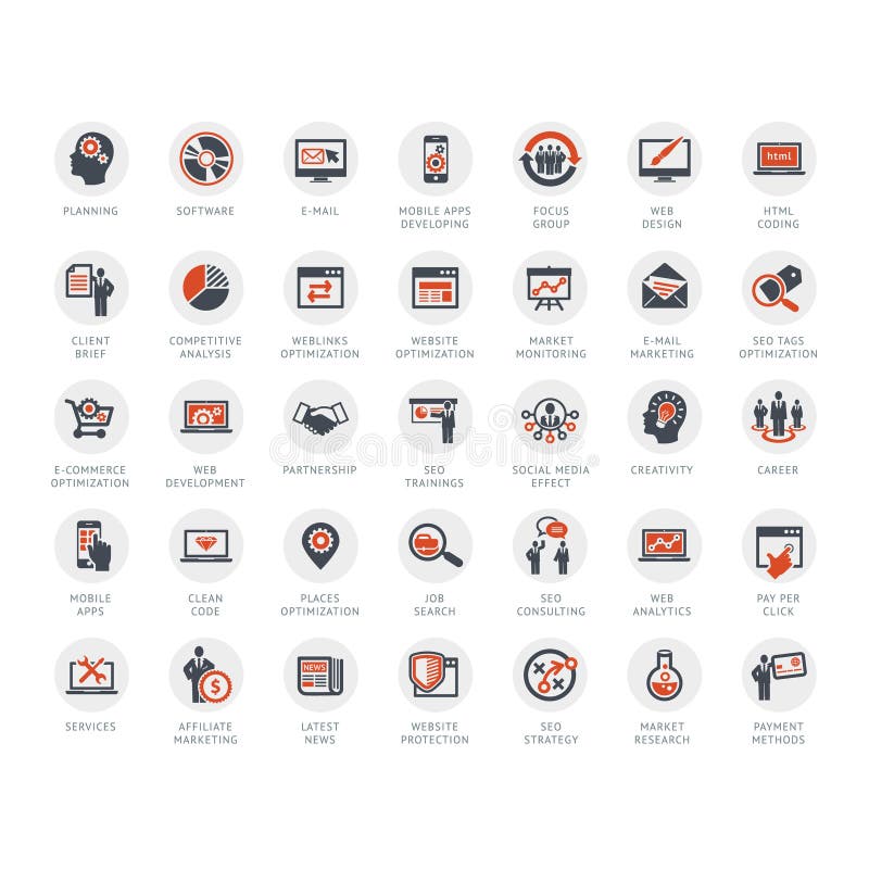 Ícones Dos Meios E Da Propaganda Ilustração do Vetor - Ilustração de ...