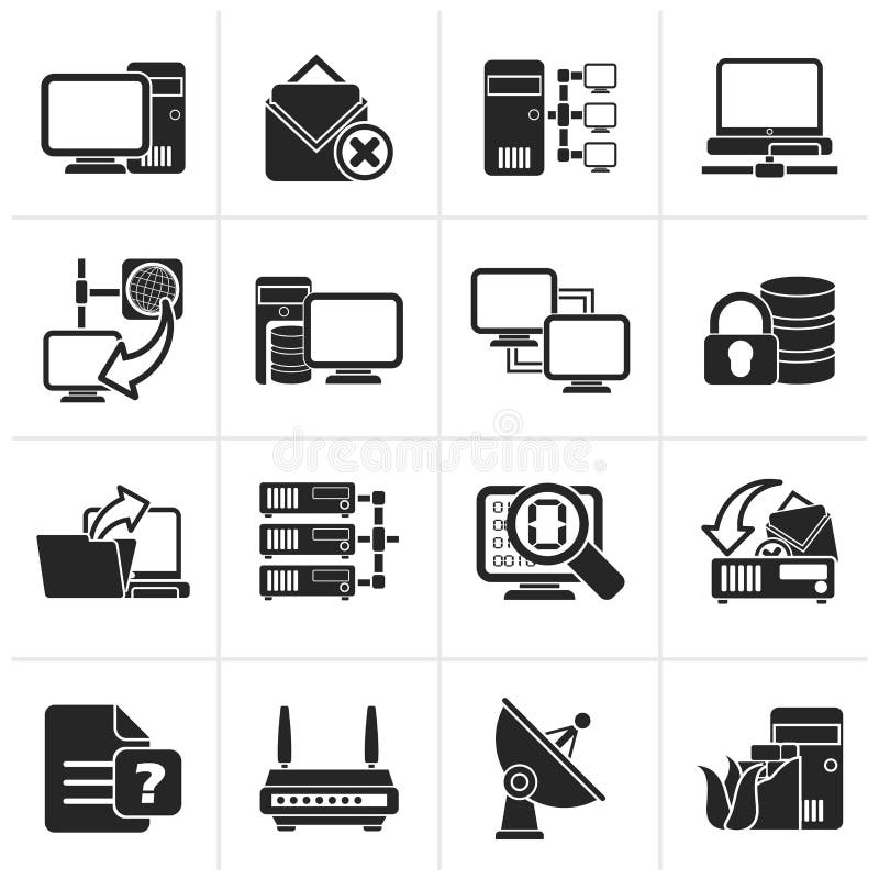 Ícones Da Rede Informática E Do Internet Ilustração do Vetor ...
