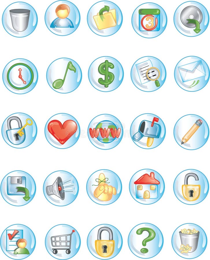 Ícones redondos 2 ilustração do vetor. Ilustração de projeto - 641787