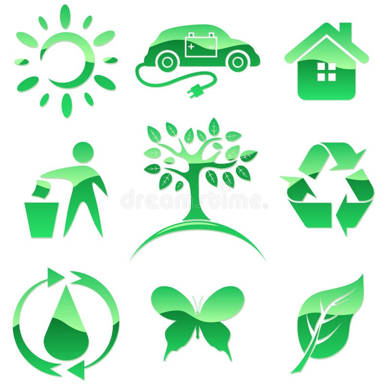 Ícones verdes ilustração do vetor. Ilustração de casa - 15965394