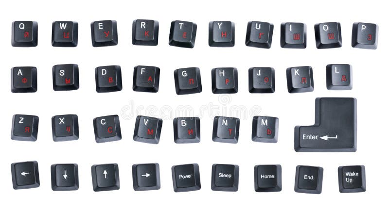 Stack of Black Computer Keyboard Keys Stock Photo - Image of button ...