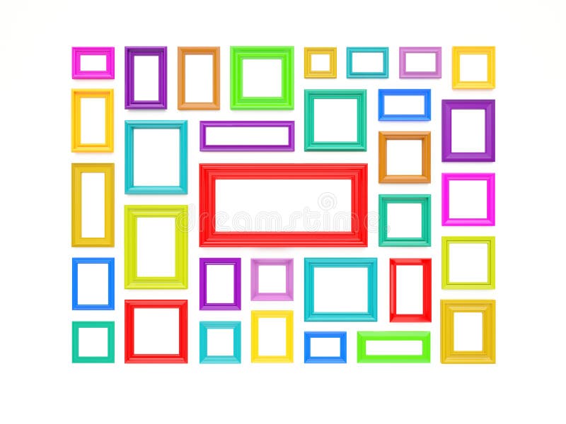 Multicolor picture frames stock illustration. Illustration of album ...