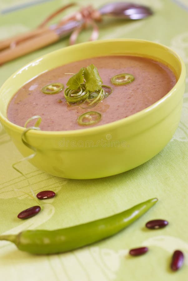 Soup with red bean stock image. Image of bowl, chili - 53062565