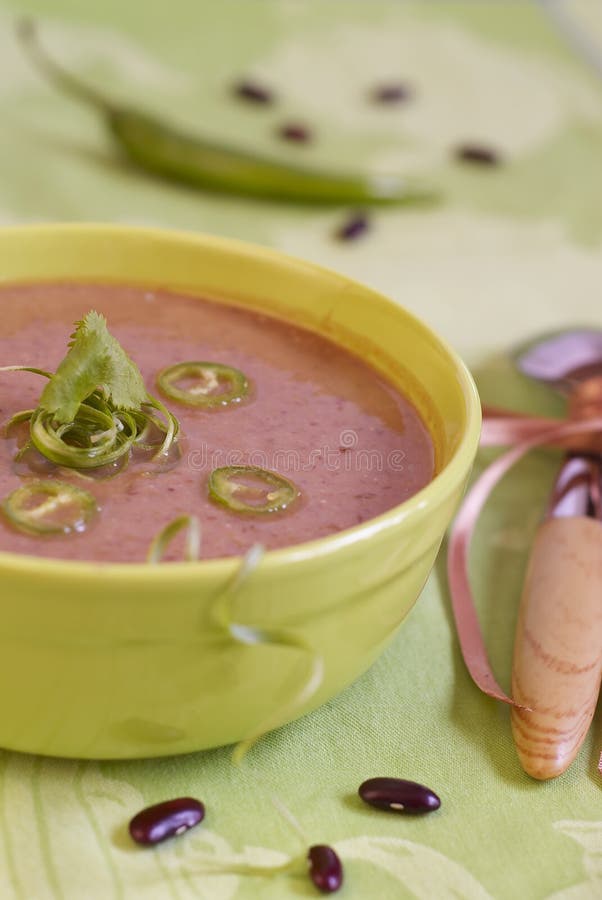 Soup with red bean stock image. Image of bowl, chili - 53062565