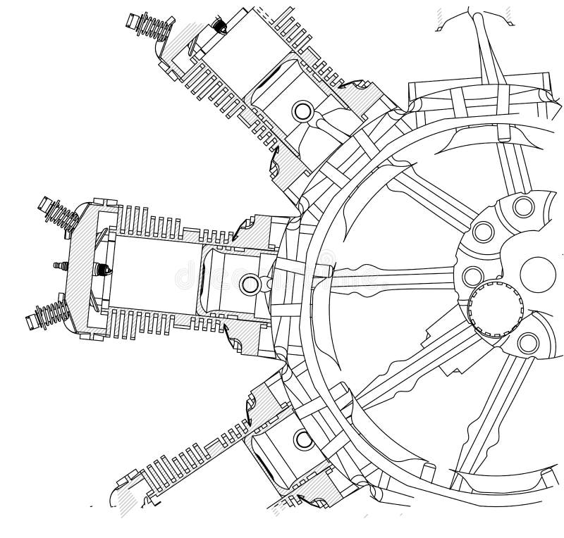 Aircraft Radial Engine Stock Illustrations – 379 Aircraft Radial Engine ...