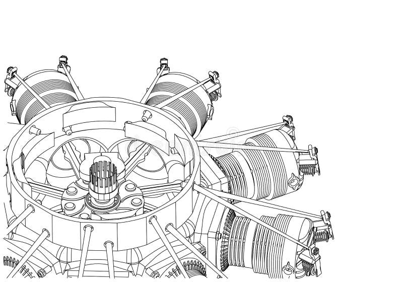 Aircraft Radial Engine Stock Illustrations – 379 Aircraft Radial Engine ...