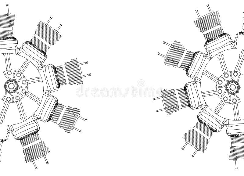 Aircraft Radial Engine Stock Illustrations – 379 Aircraft Radial Engine ...