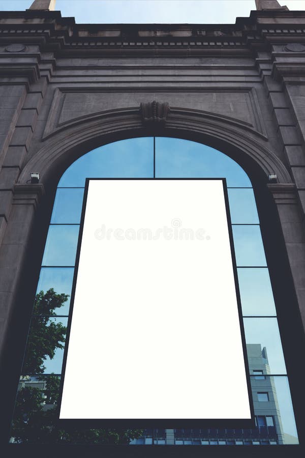 Banner Advertising is at the Bus Stop Stock Image - Image of ...