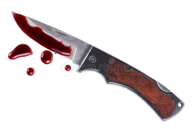 Messer Mit Blut. Verbrechen. Eine Mordwaffe. Stockbild - Bild von waffe ...