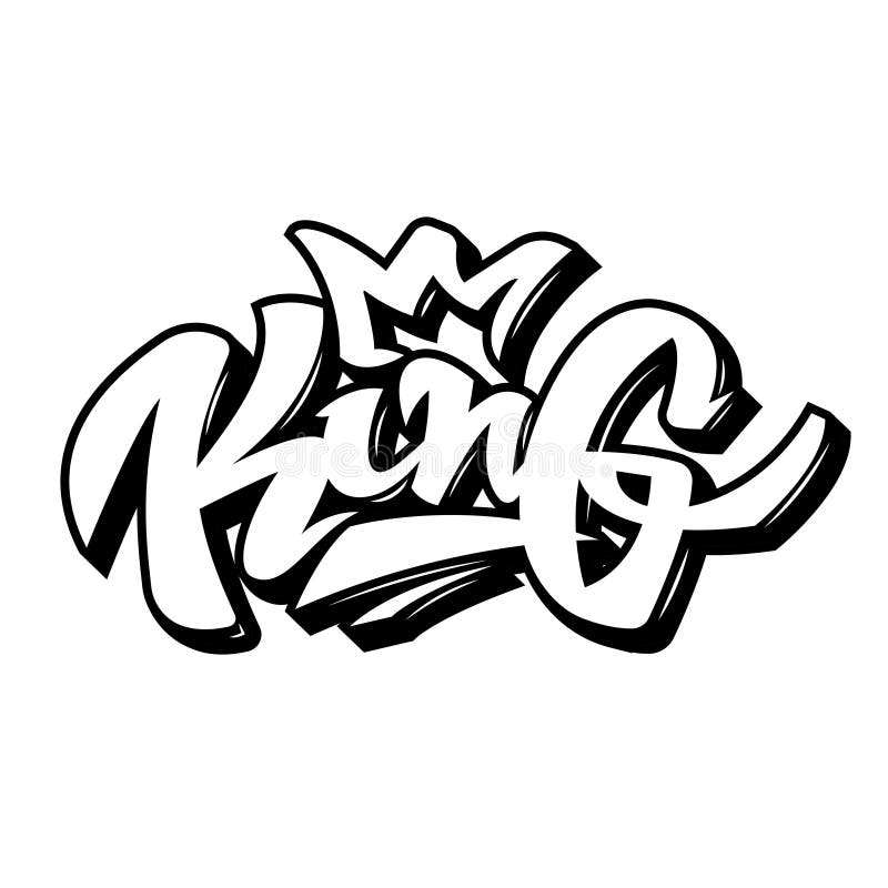 King graffiti tag stock vector. Illustration of banner - 136538922