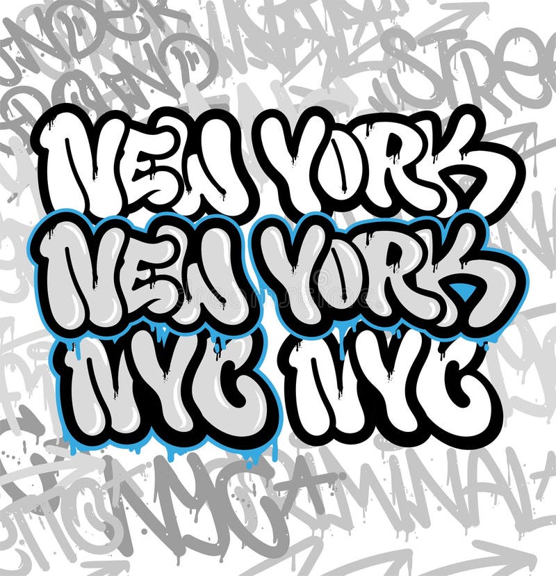 New York graffiti stock vector. Illustration of souvenir - 136538888